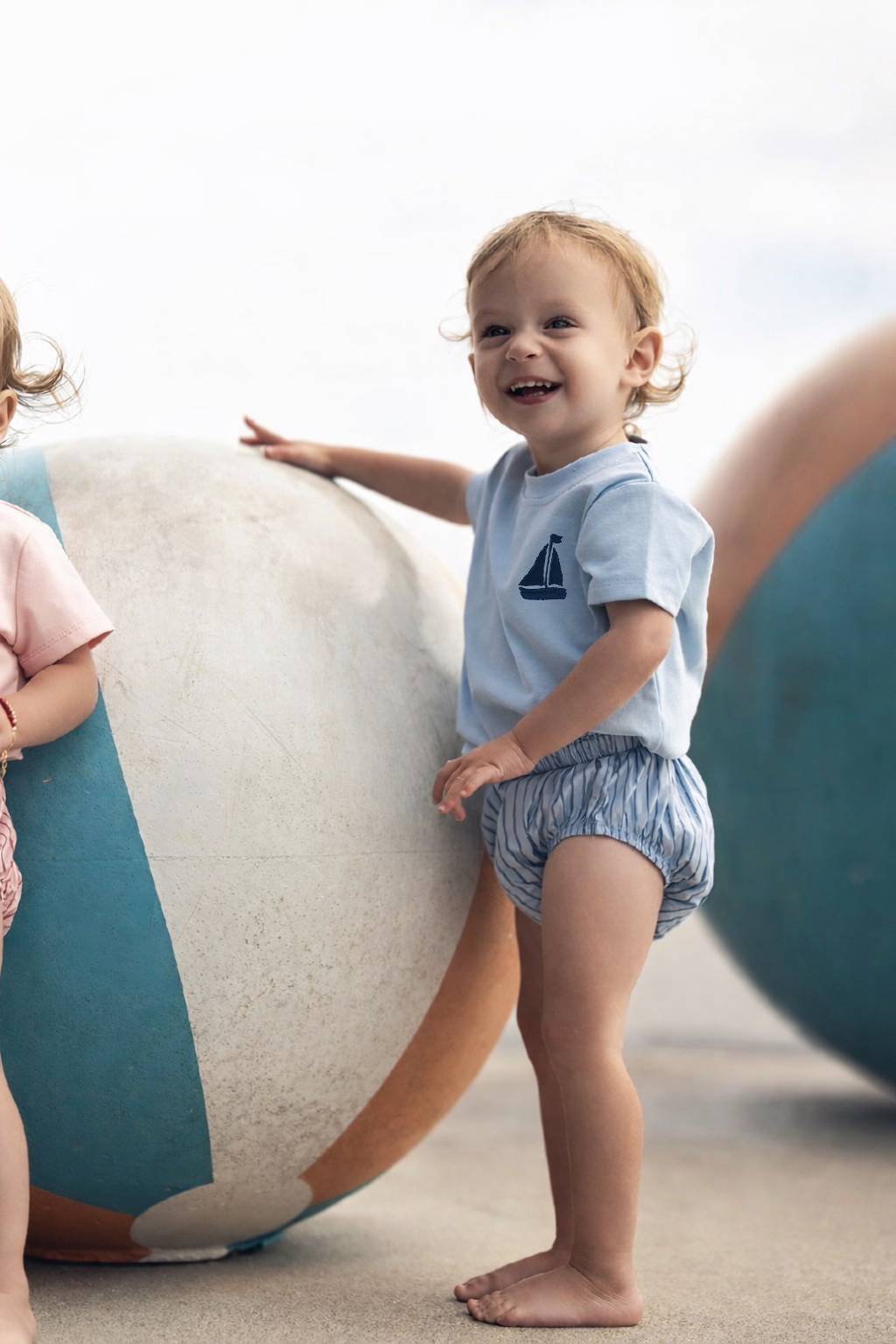 Blue Cotton Bloomers With Striped Print For Baby & Toddler Boys – Adee
